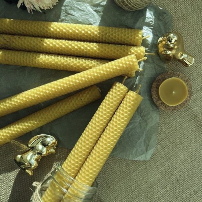 Hand-rolled Honeycomb Beeswax Candles (Set of 2) - Home Stuff