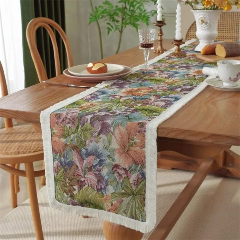Exotic Meadow Garden Fringe Table Runner - Home Stuff
